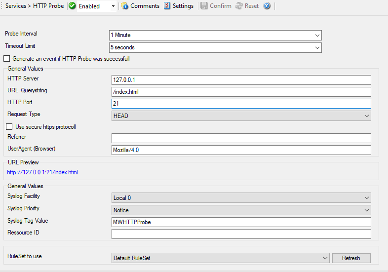 HTTP Probe — MonitorWare Agent 13.2 documentation